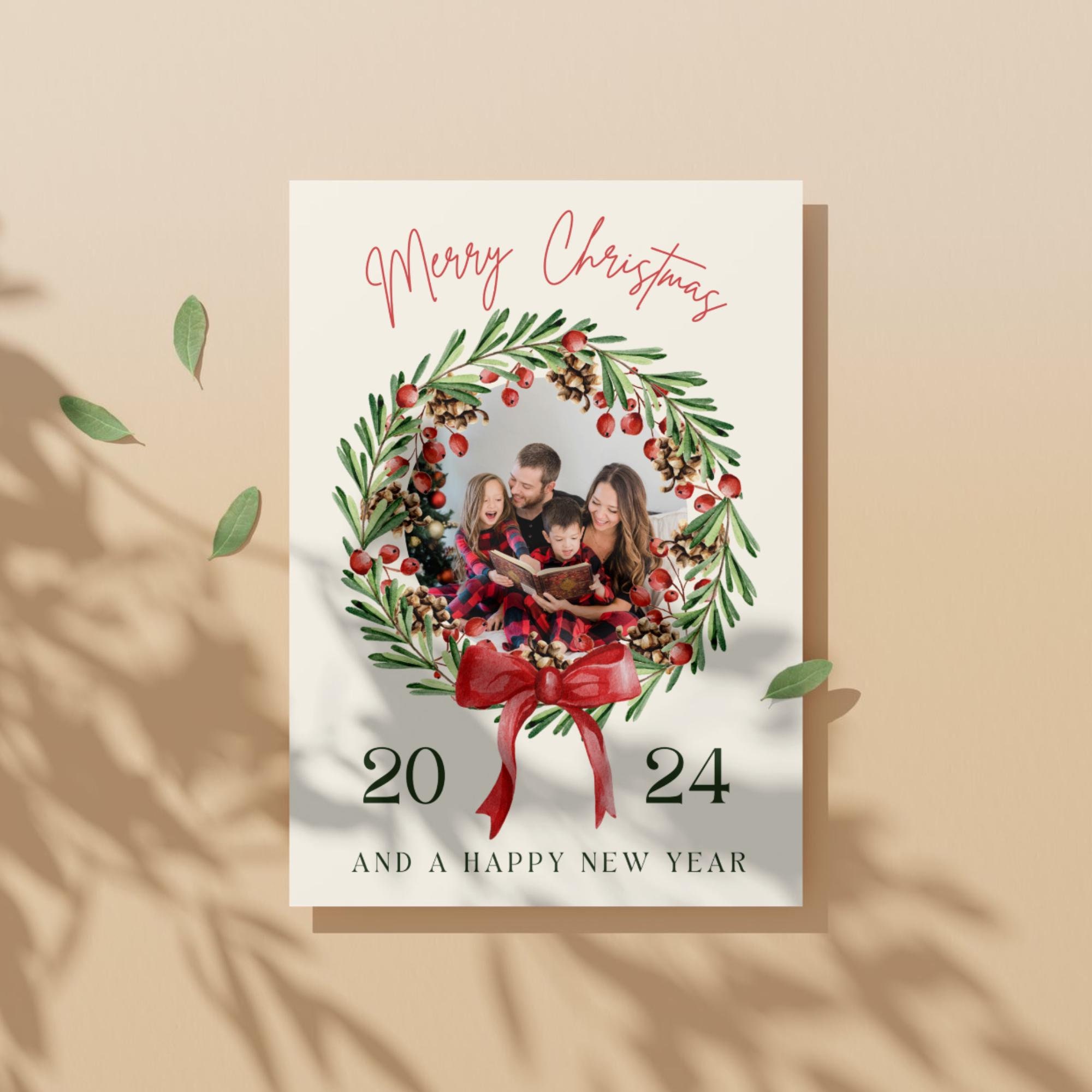 Custom Family Photo Christmas Card: Printable Holiday Card Template ...