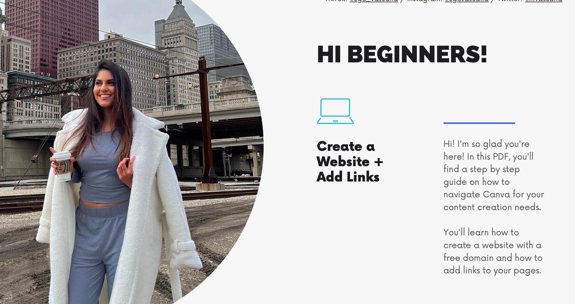 Canva for Beginners Guide - Create A Free Website - Add Links - Canva - Canva How to - Canva ...