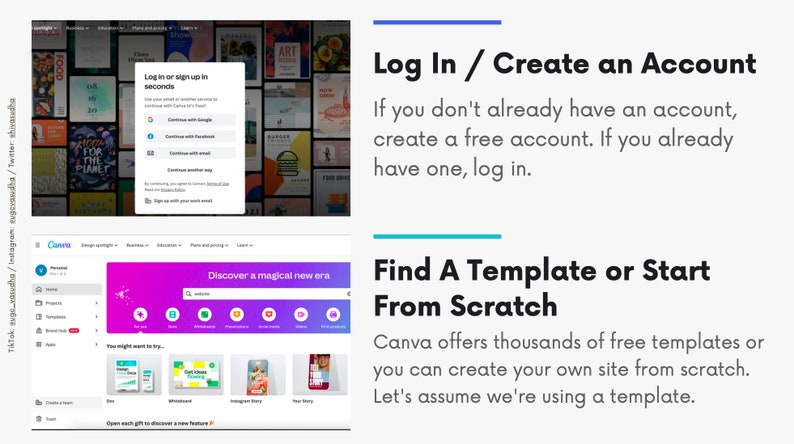 Canva for Beginners Guide - Create A Free Website - Add Links - Canva - Canva How to - Canva ...
