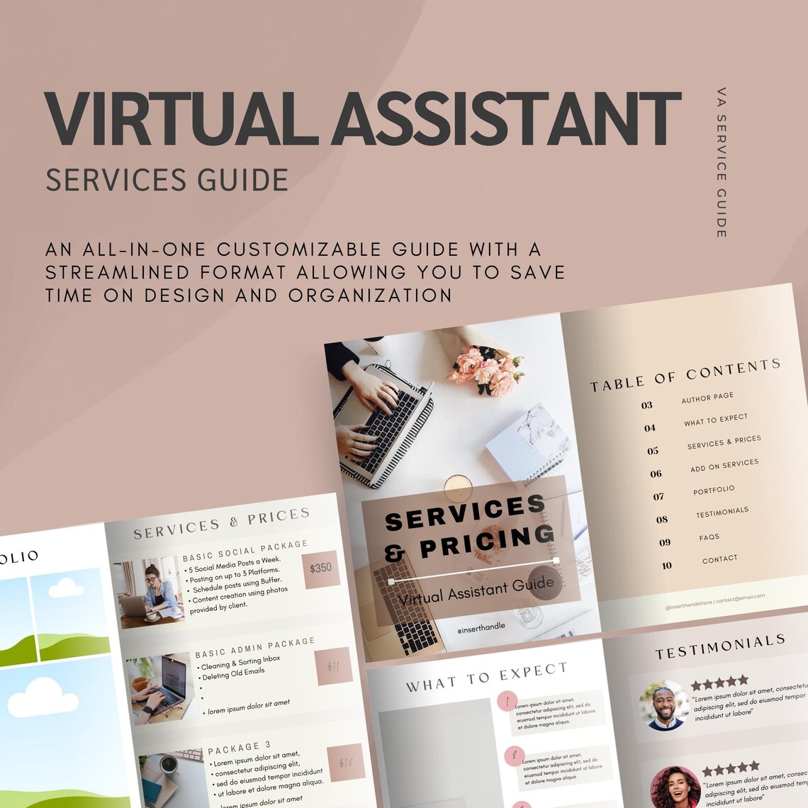 Virtual Assistant Client Template, Client Portfolio Template, Client ...
