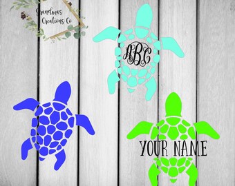 Turtle Monogram | Etsy