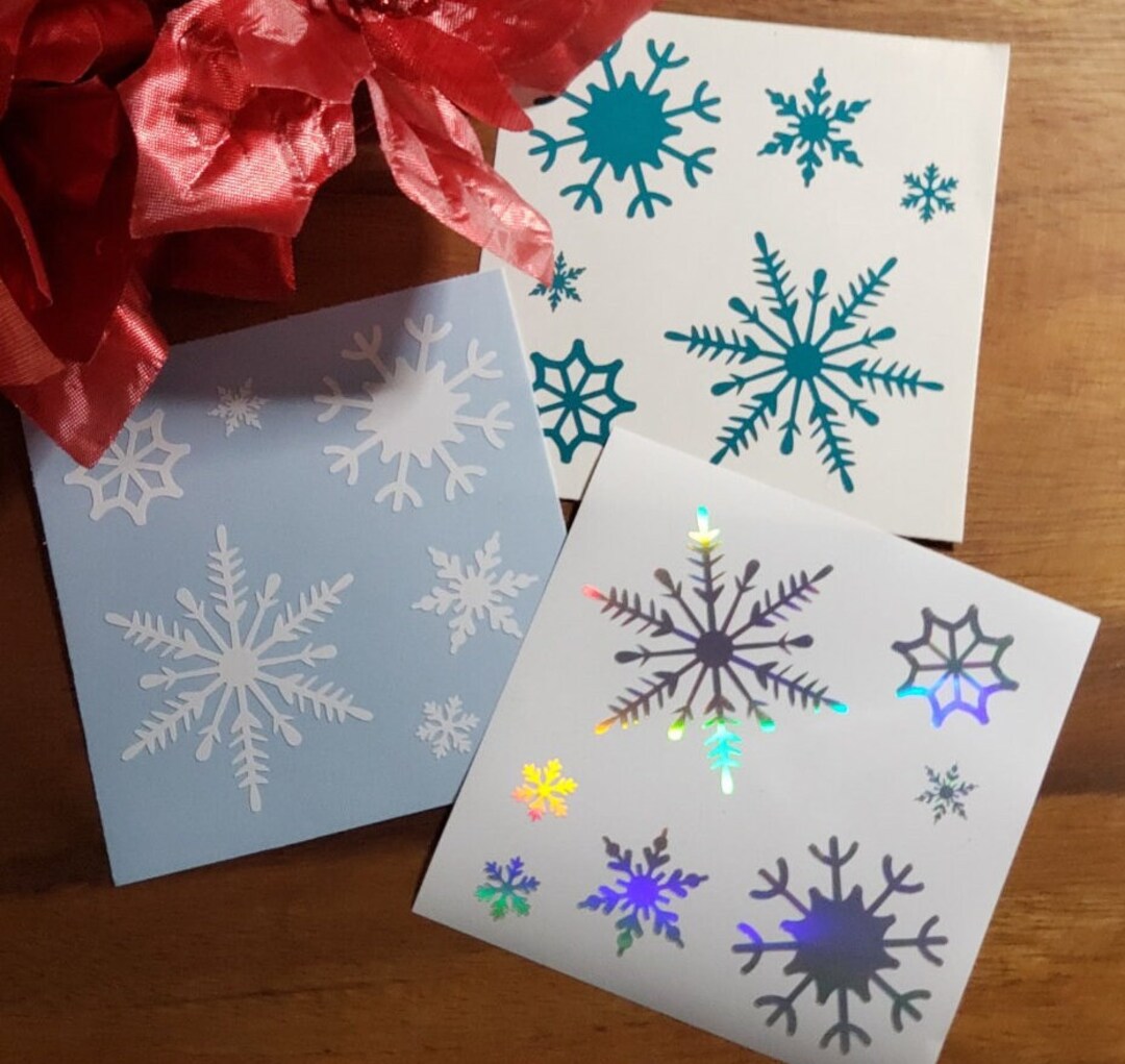 Christmas Snowflake Decor, Glittery Vinyl Snowflakes, Gifts for Her ...