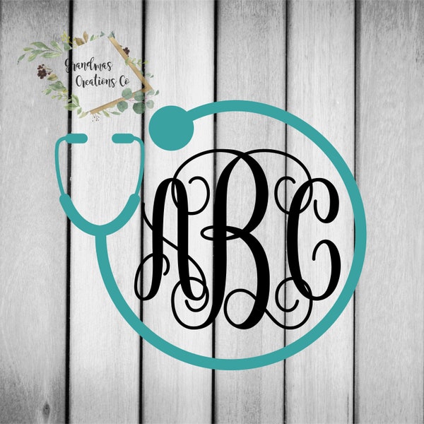Nurse Monogram Decal - Etsy