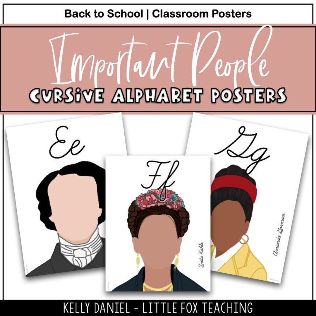 Important People Alphabet Posters - Cursive, Classroom Poster ...