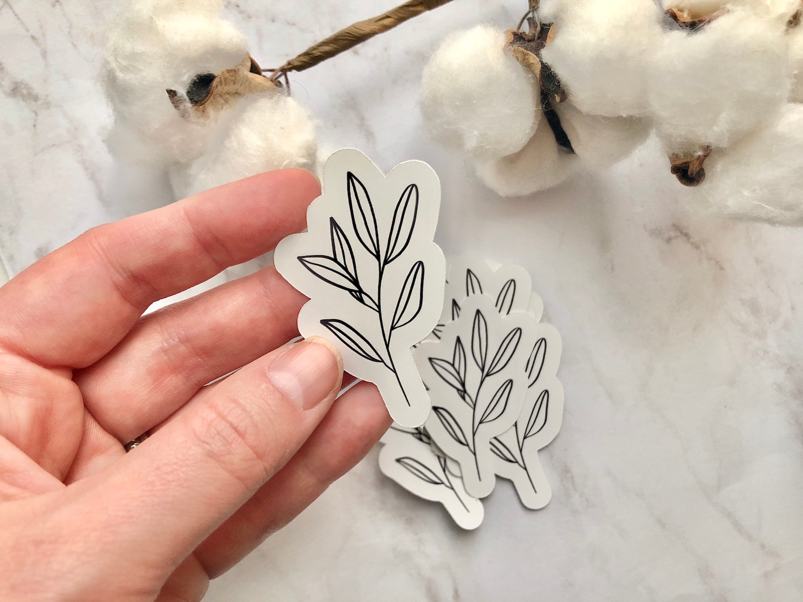 Floral Line Art Stickers Botanical Sticker Flower Line Art - Etsy