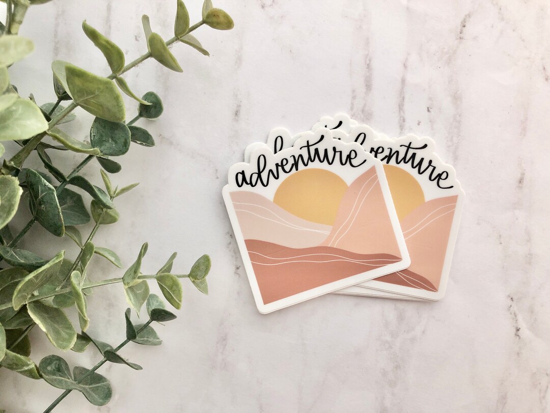 Adventure Vinyl Sticker, Sunset Desert Sticker, Modern Sticker, Nature ...