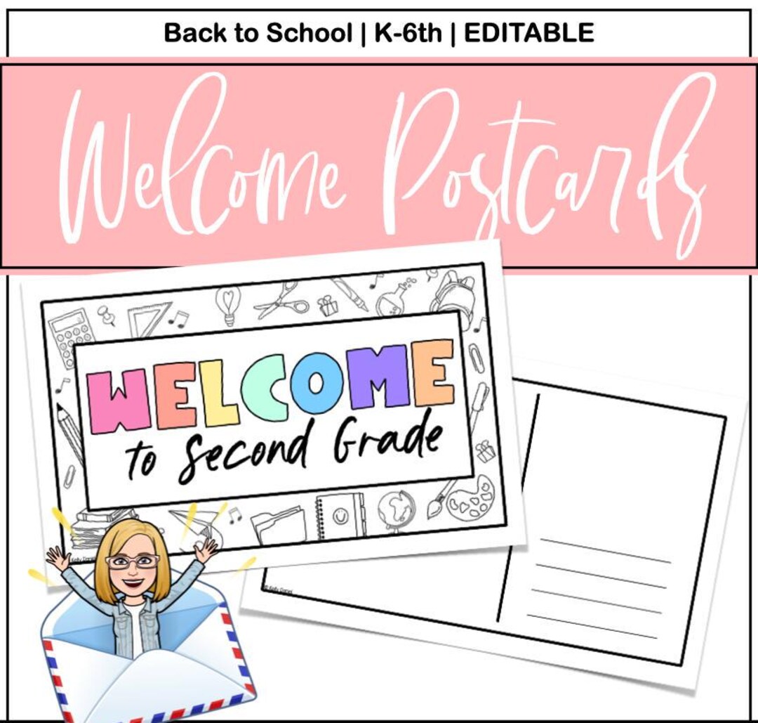 Welcome Postcards - Teacher Postcards, Back to School Postcards ...