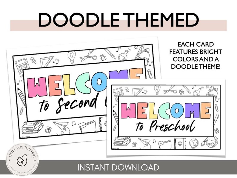 Welcome Back Postcards for Teachers - Prek-6th Grade (instant Download ...