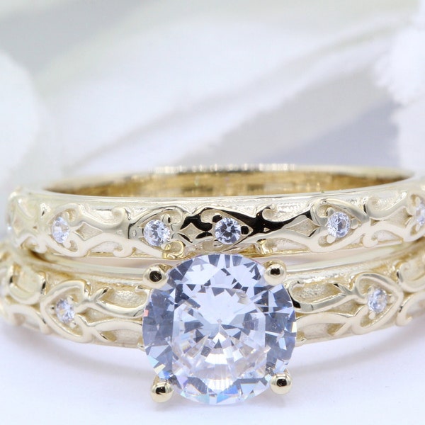 14k Gold Ring Set - Etsy