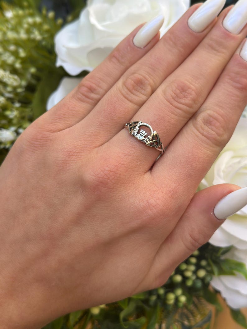 Sterling Silver Claddagh Ring: Irish Promise Ring - Etsy
