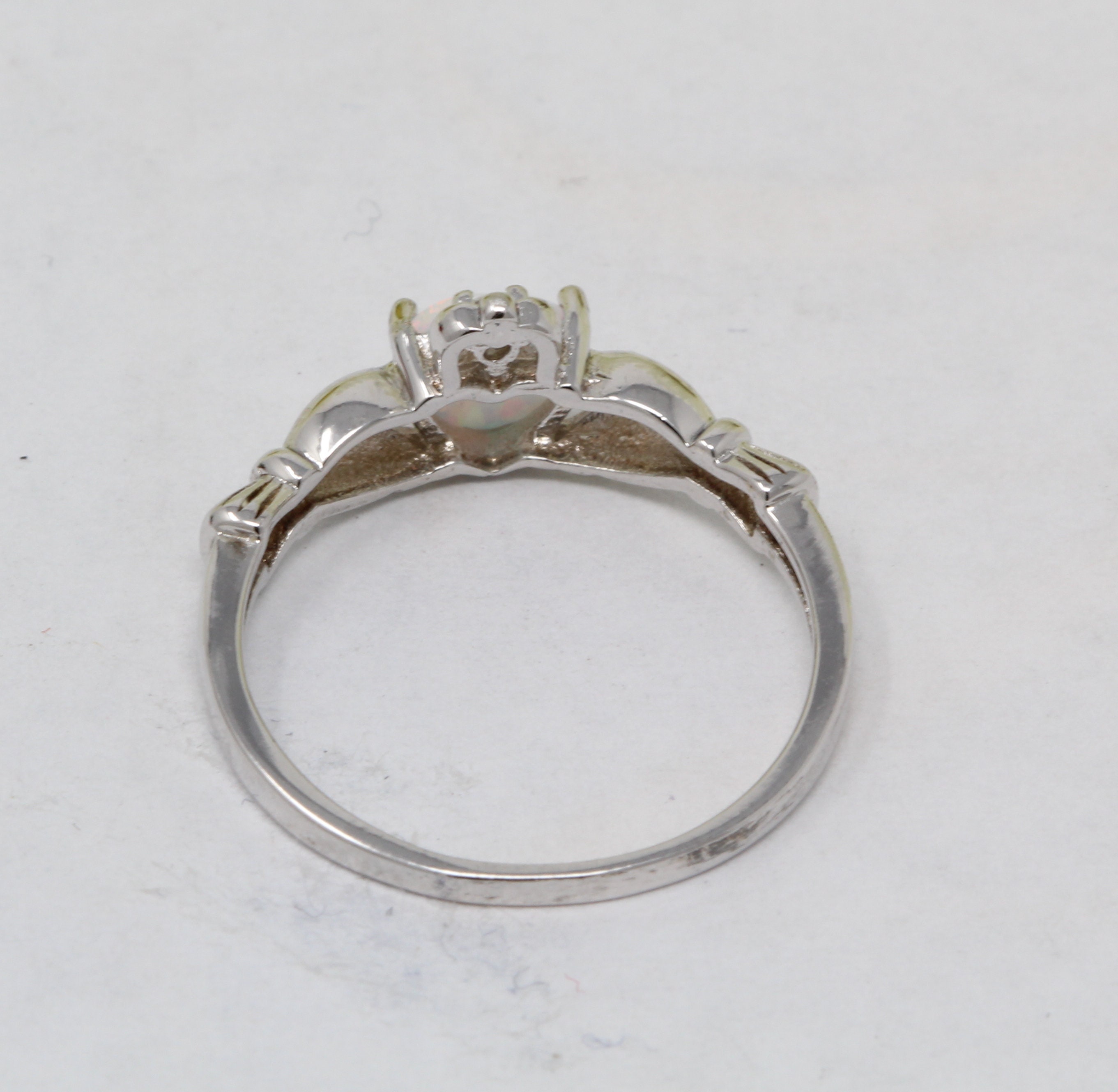 Irish Claddagh Promise Ring Sterling Silver Simulated White | Etsy