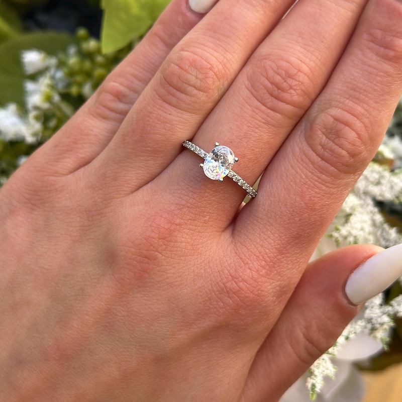 Cz Engagement Ring - Etsy