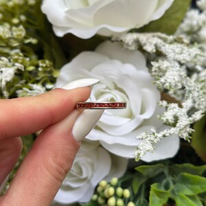 3mm Half Eternity Band Ring Invisible Princess Cut Simulated Diamond CZ ...