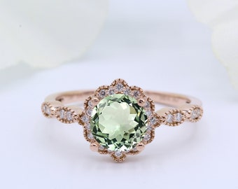 Green Amethyst Wedding Ring - Etsy