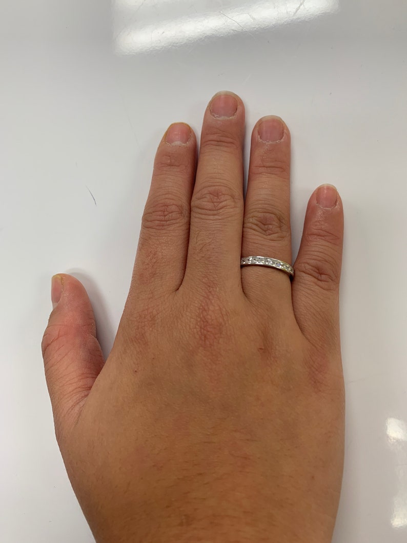 3mm Half Eternity Band Ring Invisible Princess Cut Simulated - Etsy