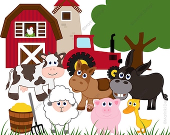 Farm animals clipart | Etsy
