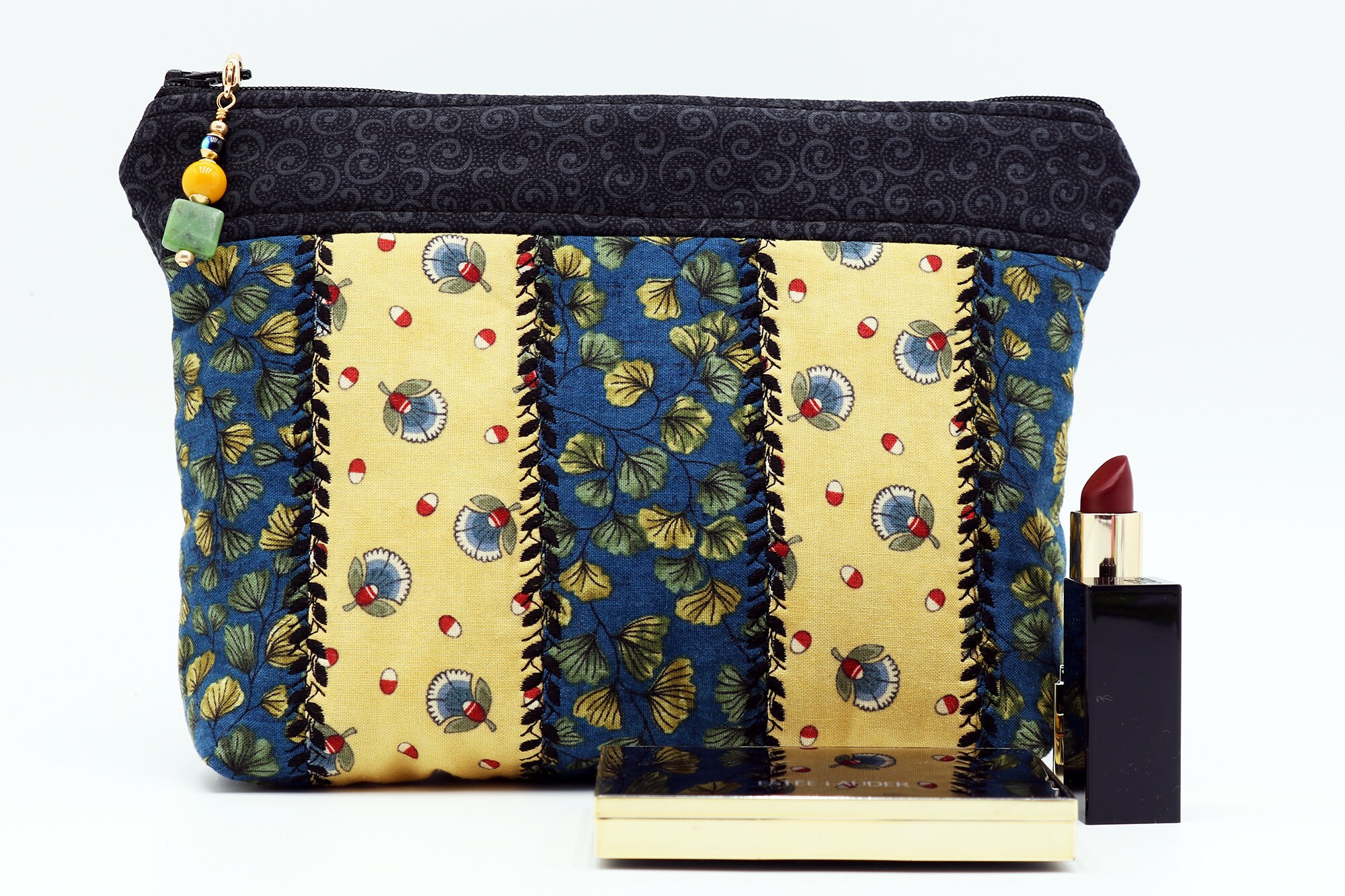 Cosmetic Bag Make Up Pouch Inside Pockets Quilted | Etsy