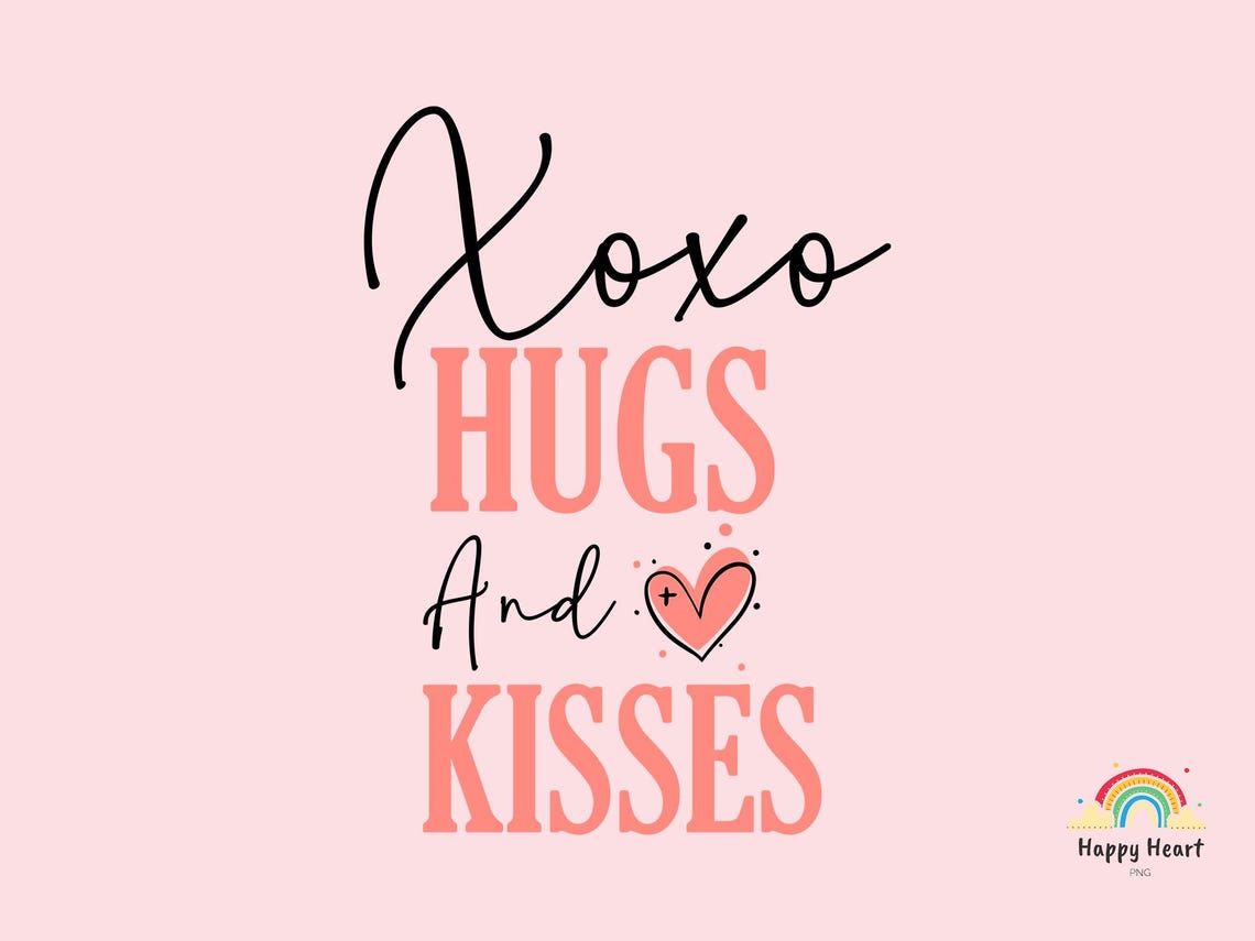 Hugs & Kisses PNG - Sweet and Girly Digital Download - Etsy