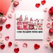 Valentine Gnome Coffee Cups PNG Pink and Red Love Hearts Clipart Cute ...