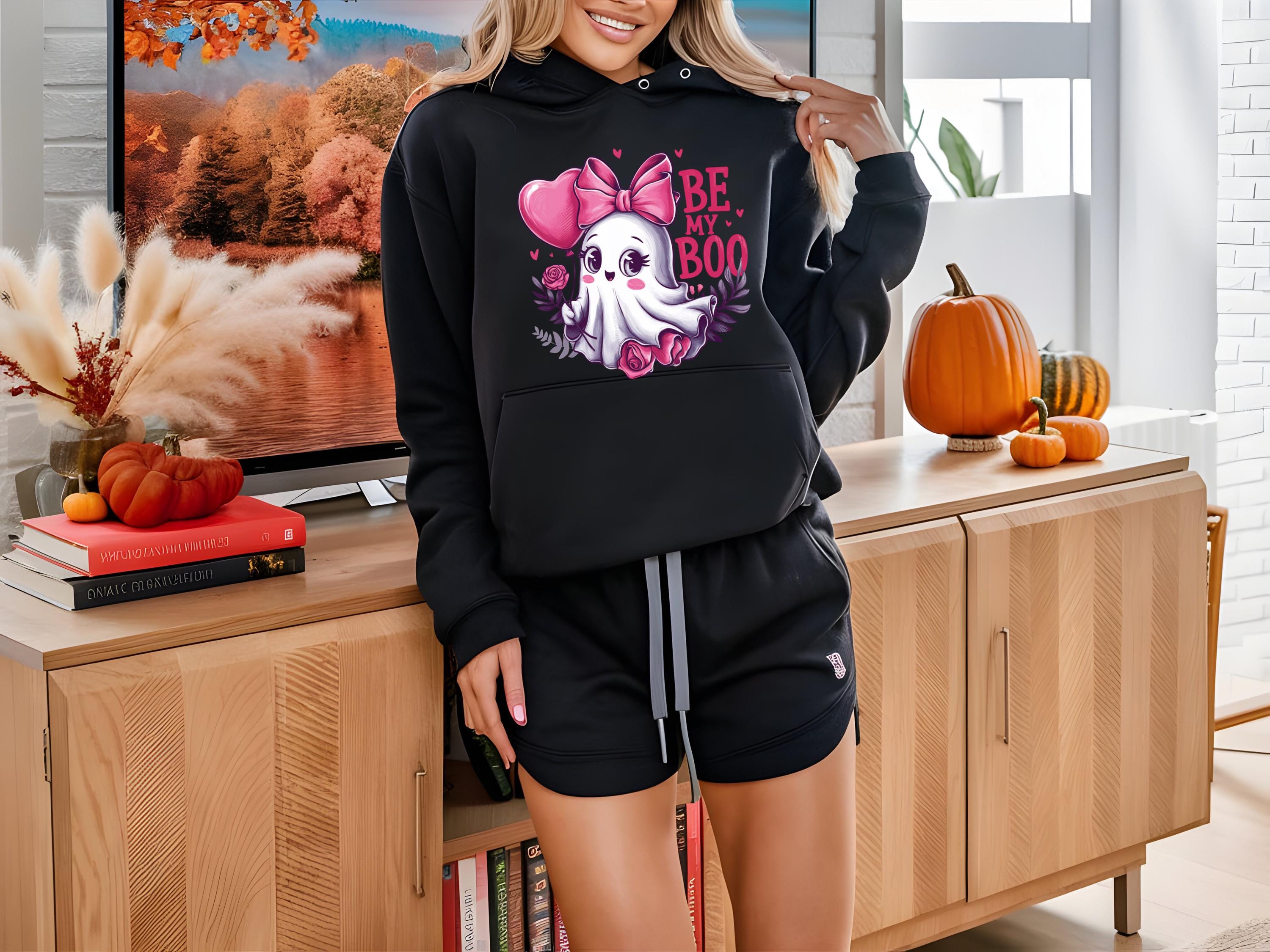 Be My Boo Ghost PNG - Cute Valentine’s Day Clipart, Ghost With Bow and ...