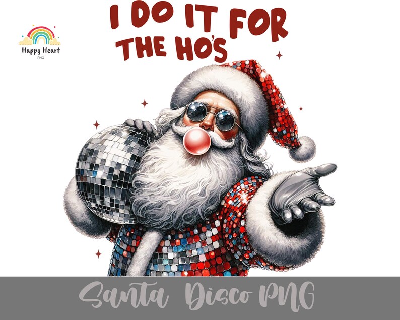 Santa Groovin' With a Disco Ball - PNG Digital Clipart - Etsy