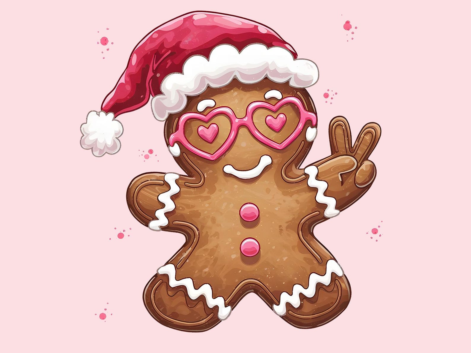 Peace Sign Gingerbread Man PNG - Cute Holiday Clipart - Etsy