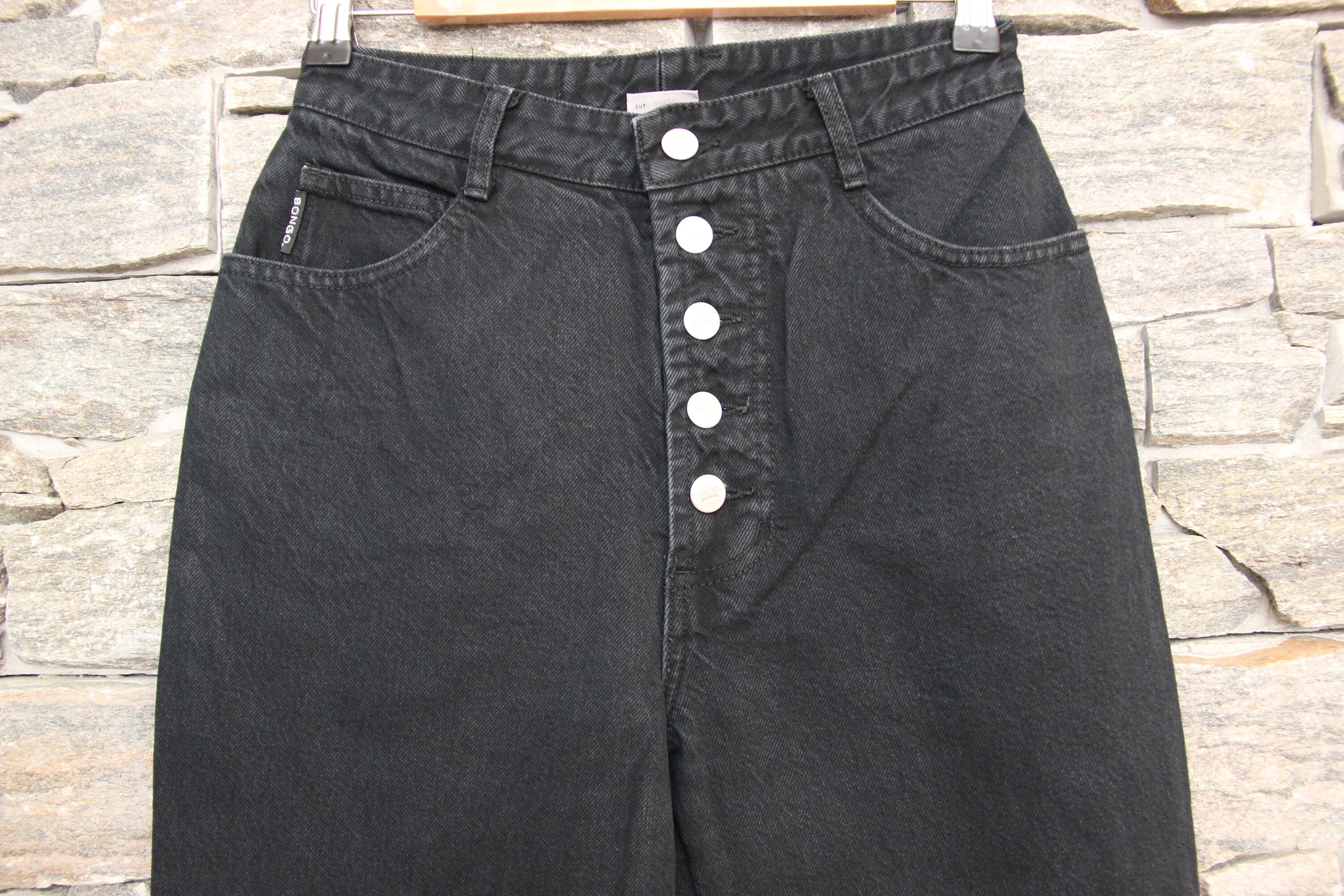 Vintage Bongo Jeans , 27 Waist , Button Fly Jeans , Black Jeans , High ...