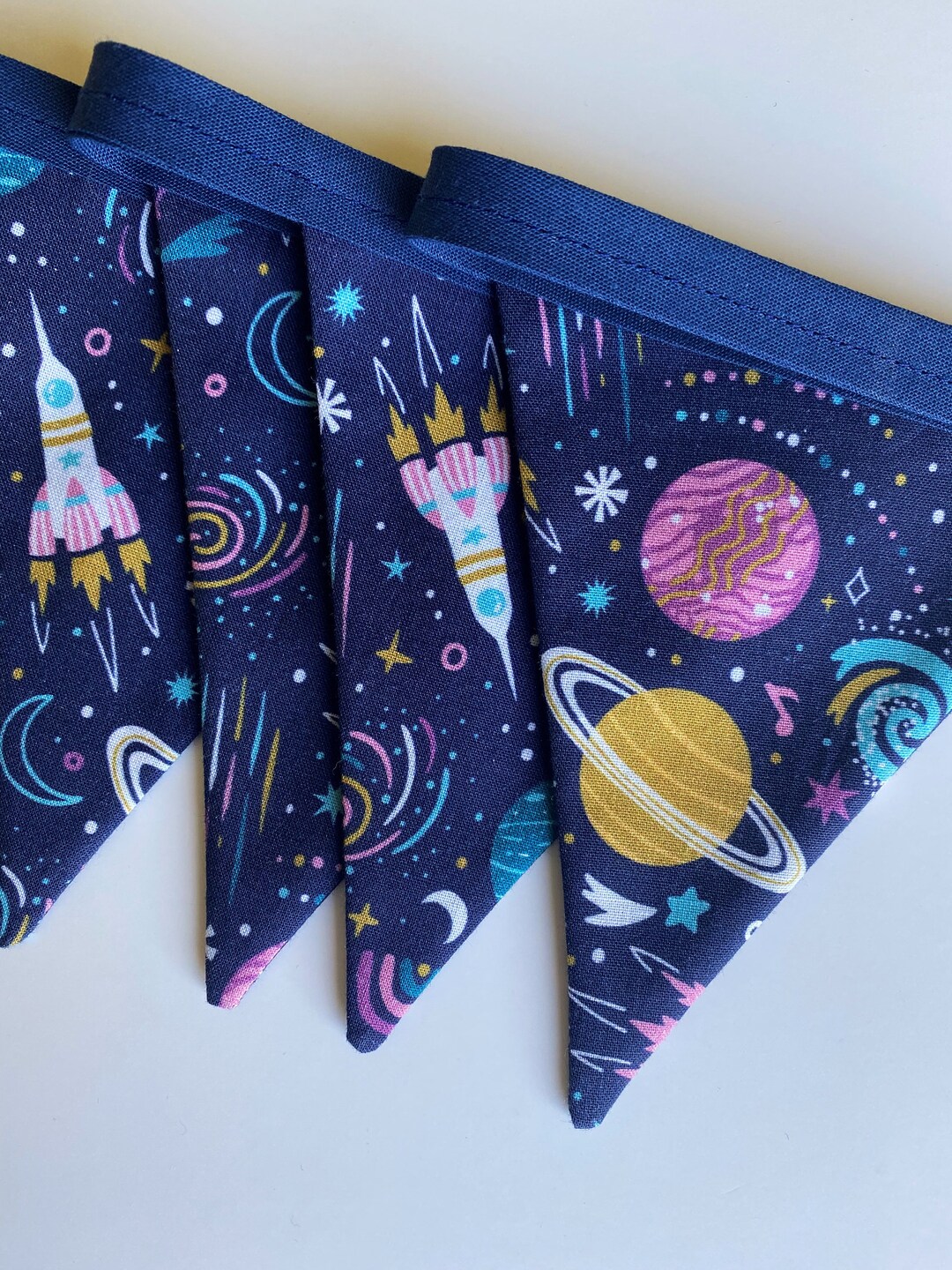 Handmade Pink Gold and Blue Space Planets Theme Home Decor Children's ...