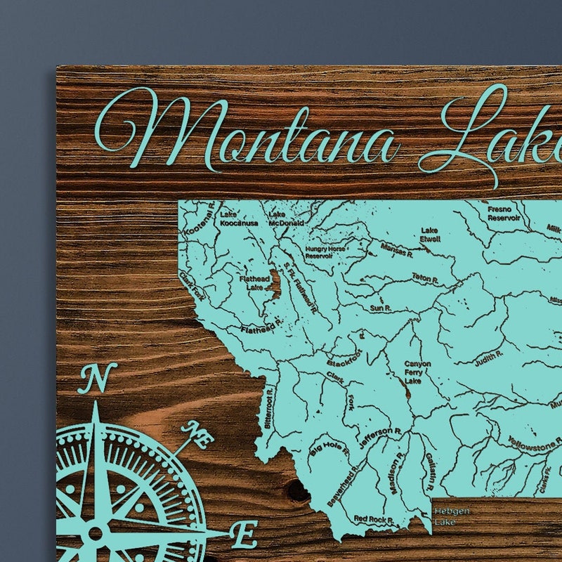 Montana Lake Map - Etsy