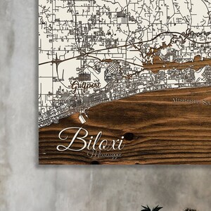 Mississippi: Biloxi Street Map| Wood Wall Decor - Etsy