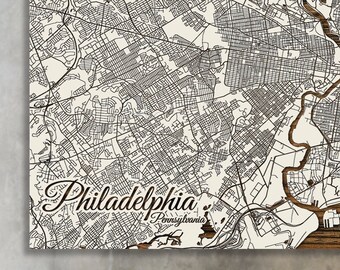 Unique Wall Art Map of South Philadelphia - Etsy