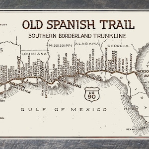Old Spanish Trail; Wood Engraved Maps, Wall Art| Wood Wall Decor - Etsy