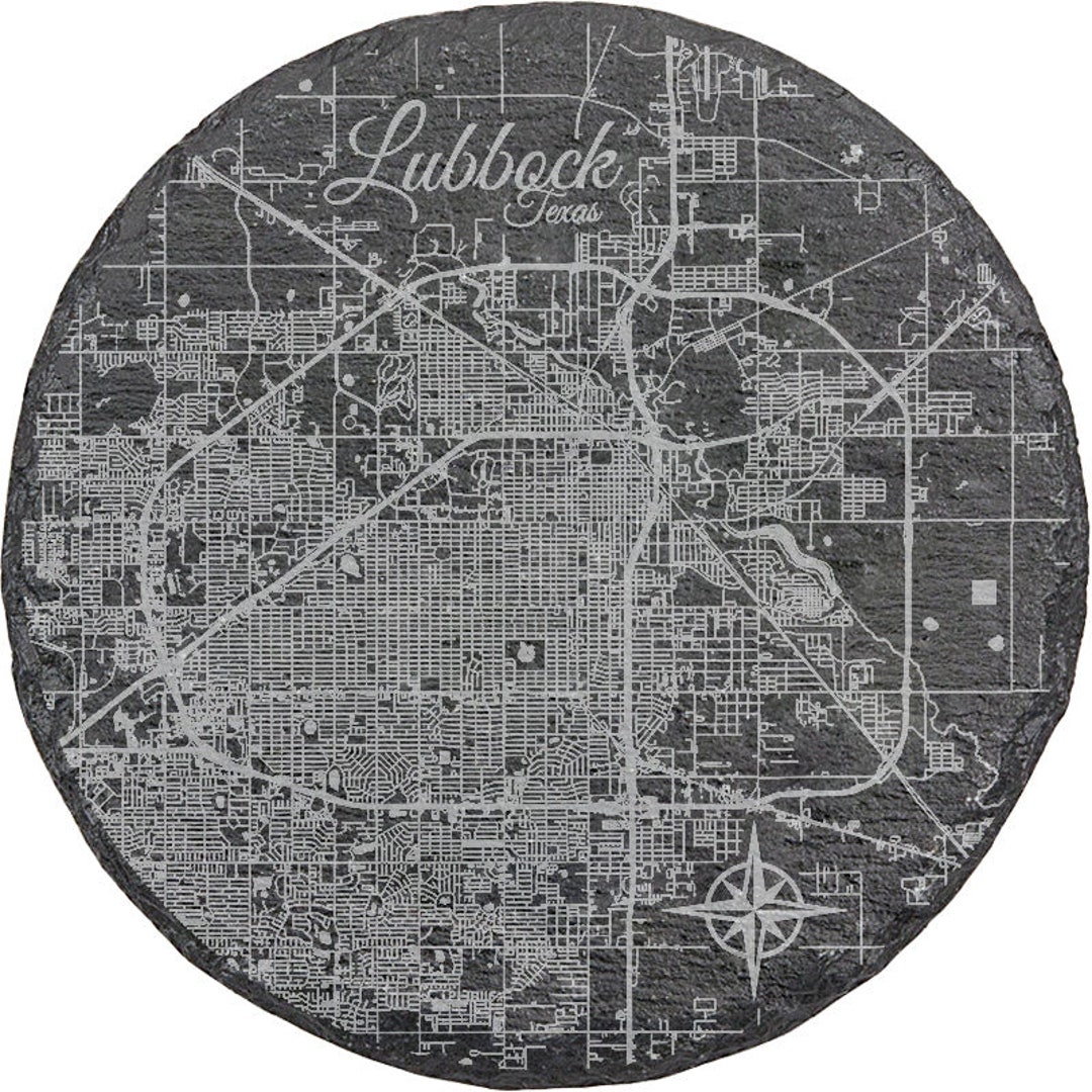 Lubbock, Texas Round Slate Coaster | Coaster Set | Drink Coaster ...