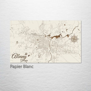Albany, Georgia Street Map | Wood Engraved Maps, Wall Art| Wood Wall ...