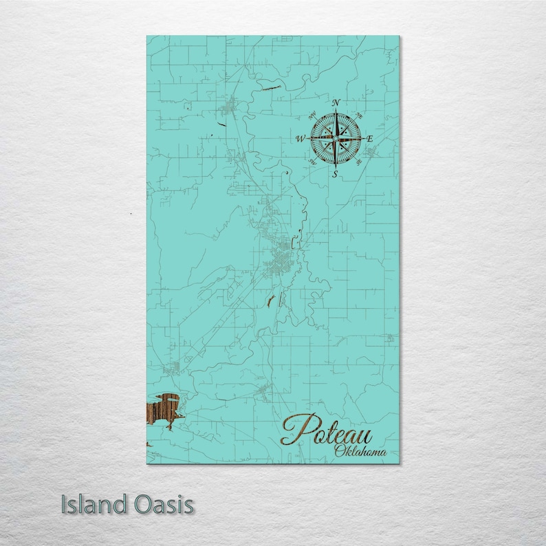 Oklahoma: Poteau Street Map| Wood Wall Decor - Etsy