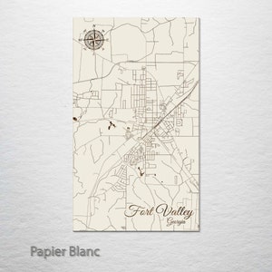 Fort Valley, Georgia Street Map: Wood Engraved Wall Art - Etsy