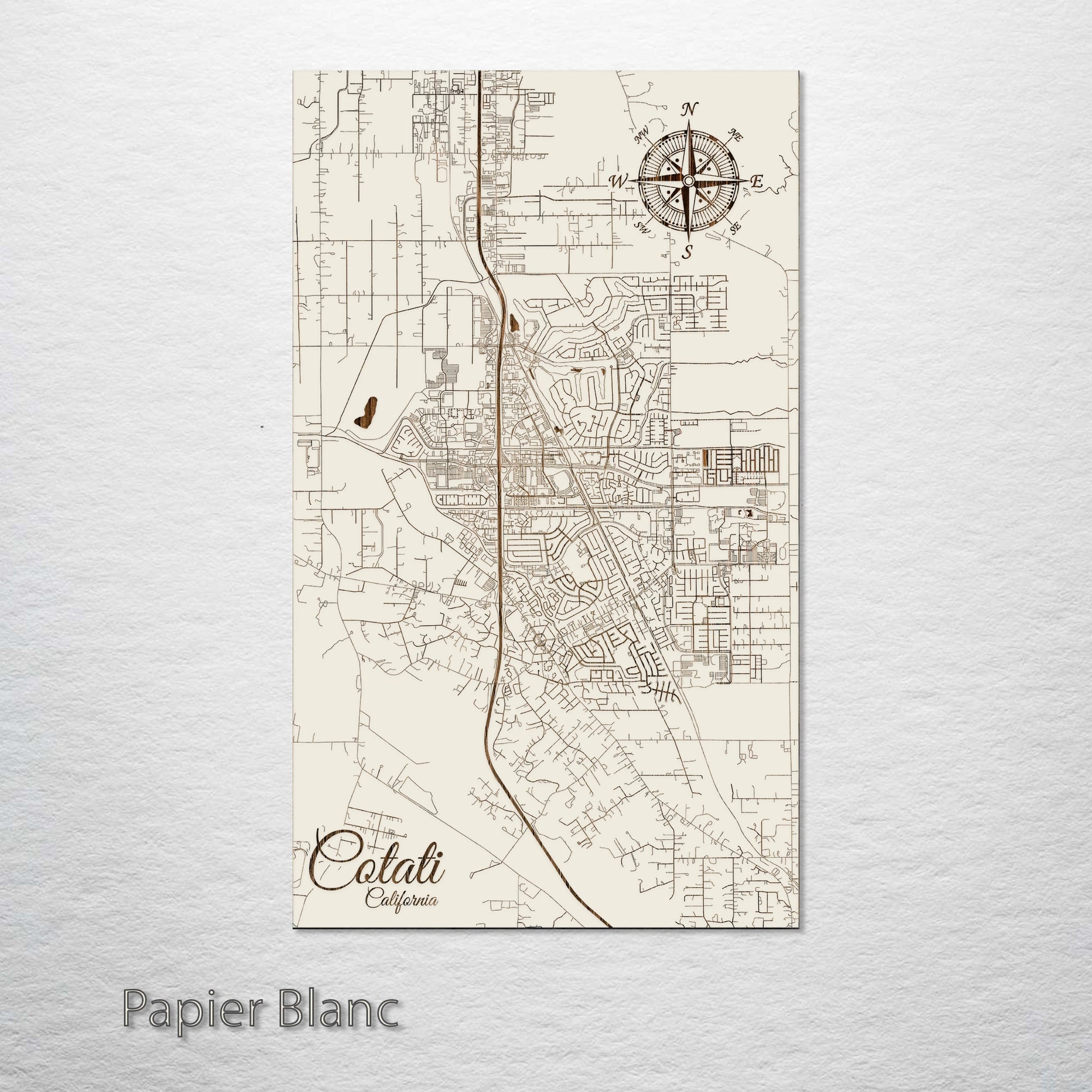 California: Cotati Street Map Wood Engraved Maps Wall Art - Etsy