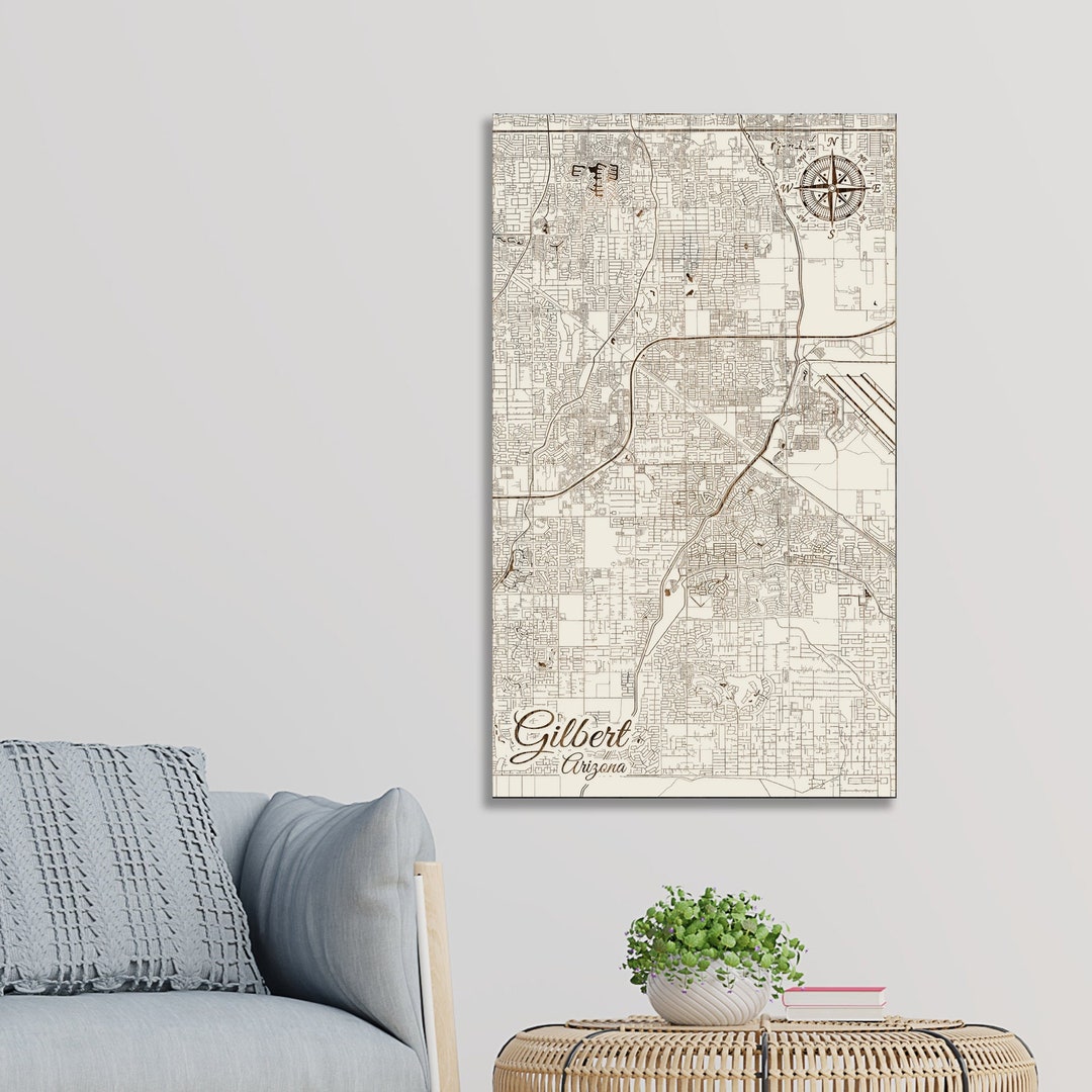 Gilbert, Arizona Street Map | Wood Wall Art | Wood Wall Map | Wood ...