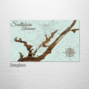 Scottsboro, Alabama Street Map | Wood Wall Art | Wood Wall Map | Map ...