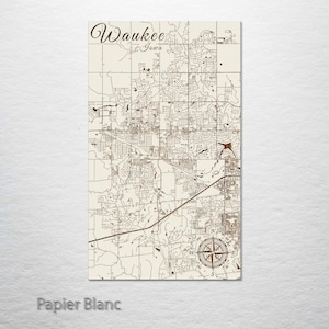 Waukee, Iowa Wood Engraved Street Map Art - Etsy