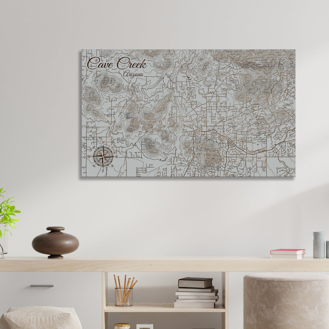 Cave Creek Arizona Street Map: Wood Engraved Wall Art - Etsy