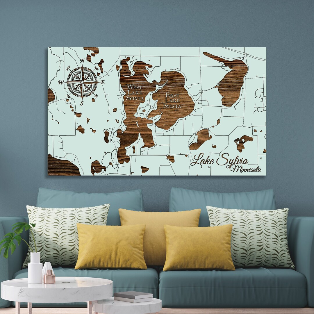 Lake Sylvia, Minnesota Street Map | Wood Wall Decor | Home Decor | Wood ...