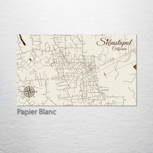 Sebastopol, California Street Map | Wood Engraved Maps, Wall Art| Wood ...