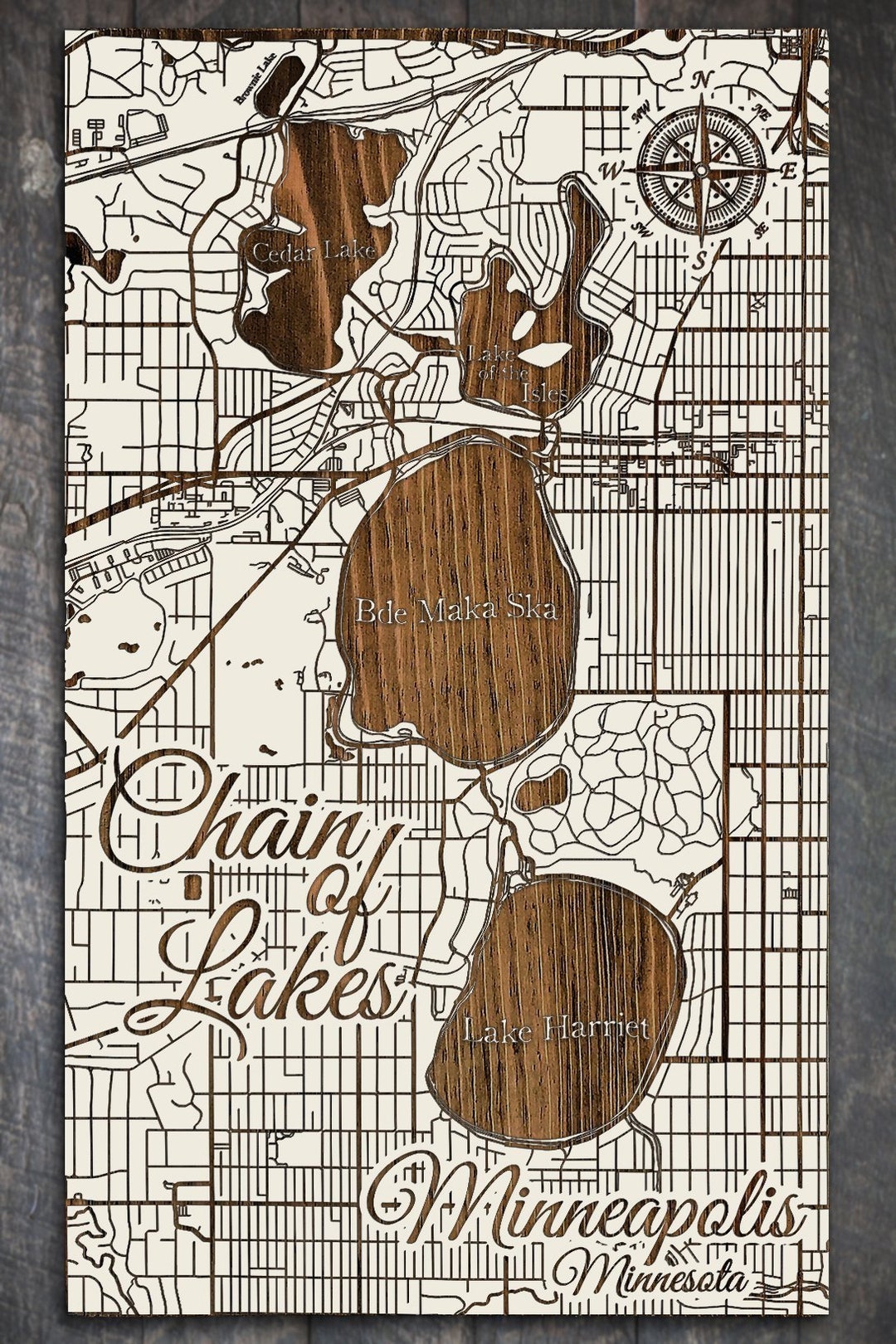 Minnesota: Chain of Lakes| Wood Wall Decor - Etsy