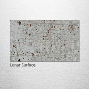 Carol Stream Illinois Map Art: Wood Engraved Wall Decor - Etsy