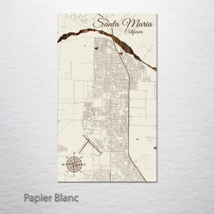 Santa Maria, California Street Map | Wood Wall Art | Wood Wall Map ...