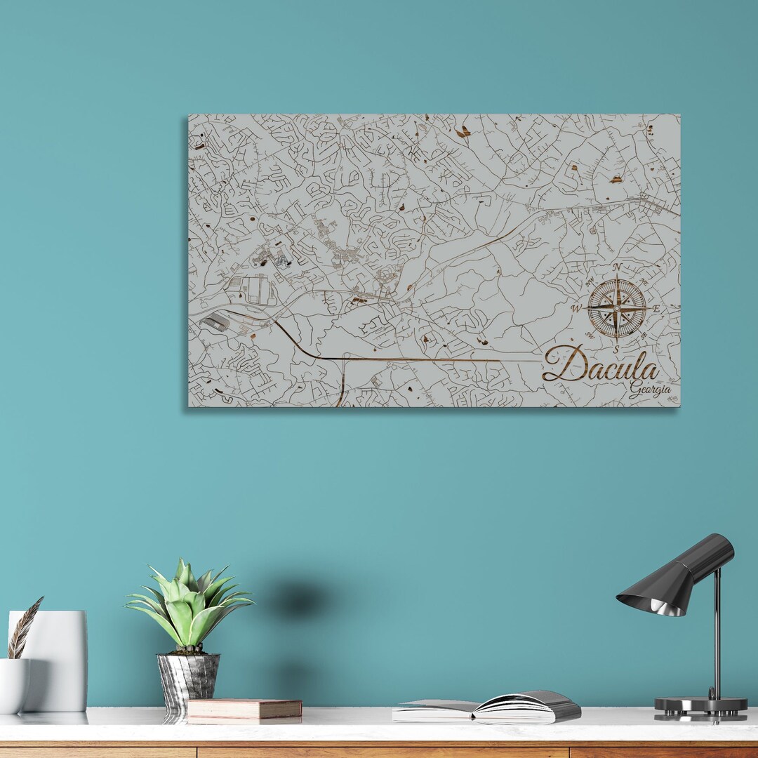 Dacula, Georgia Street Map: Wood Engraved Wall Art - Etsy
