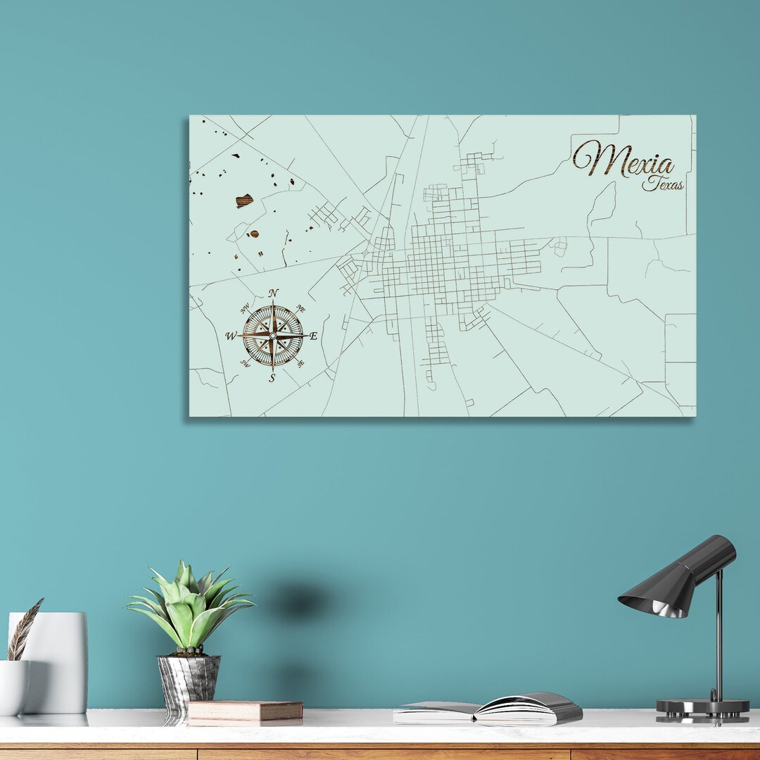 Mexia, Texas Street Map | Wood Wall Decor | Home Decor | Wood Wall Map ...