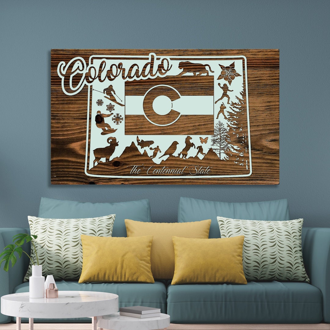 Colorado: State Map; Wood Engraved Maps, Wall Art| Wood Wall Decor - Etsy