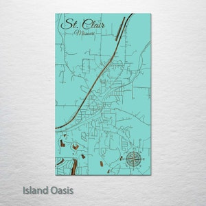 St. Clair, Missouri Street Map | Wood Wall Decor | Home Decor | Wood ...